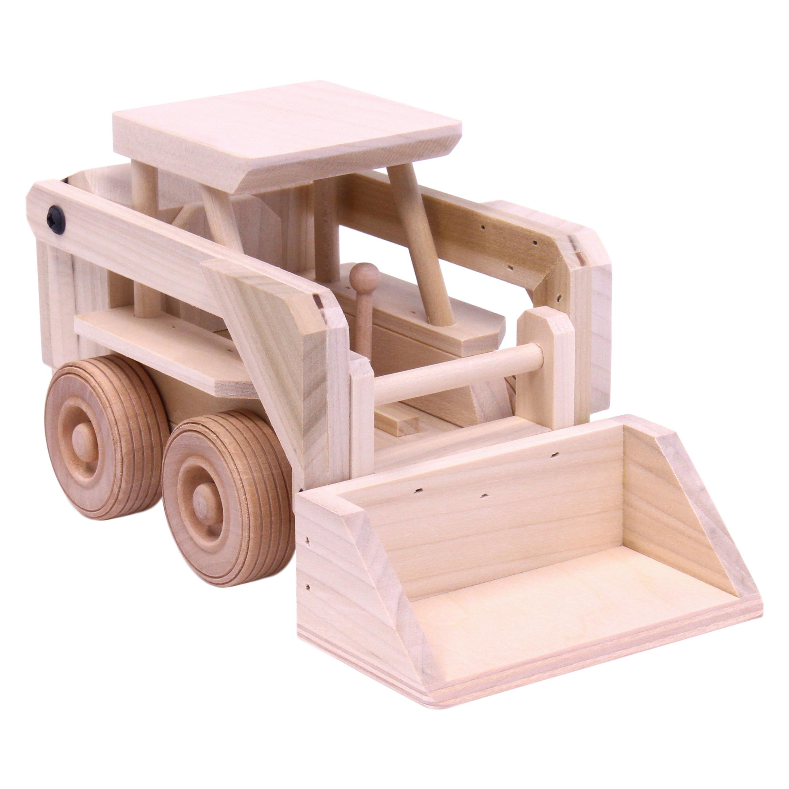 Wooden Skid Loader Toy, Skid Steer with Movable Bucket – Lindquist Lane